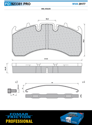 BRAKE PADS SET 29169 FOMAR FO 923381| Good Price | Online shop - Autos
