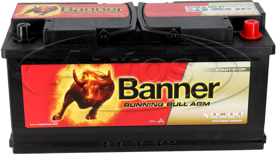 AKUMULATOR 12V 105AH/950A AGM "RUNNING BULL" L- Banner AGM 605 01 ...